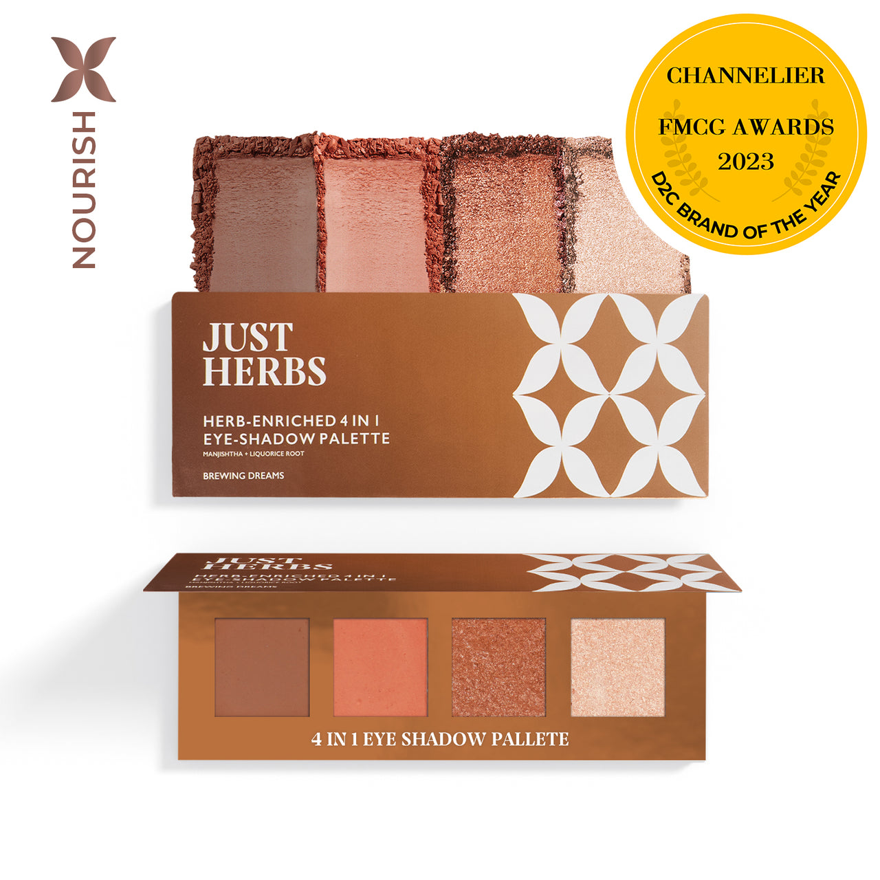 Just Herbs Herb Enriched 4-in-1 Eye-shadow Palette with Manjishtha and ...